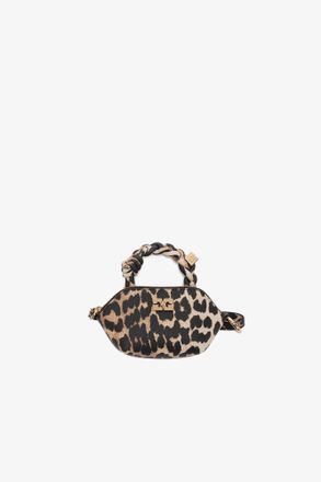 Ganni Sac Bou Bag Nano imprimé léopard Almond Milk
