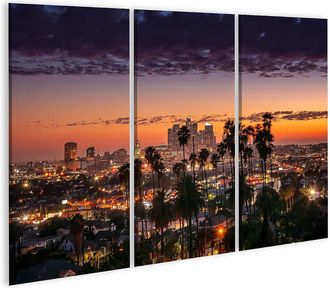 Islandburner Bild auf Leinwand Schöner Sonnenuntergang Palmen Los Angeles Kalifornien Bilder Wandbilder Poster