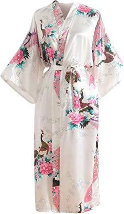 Generic Peignoir Satin Femme, Kimono Femme, Robe De Soirée De Mariage, Kimono Mariee, Robe De Chambre, Pyjama, Élégantes, Sexy, pour Fête De Mariage, Pyjama