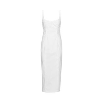 Rotate Schickes Ruched Cup Midi Kleid - - Dresses - Damen - Wei&szlig; - L