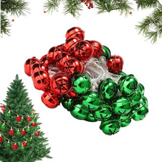 Generico Lichterkette mit Weihnachtsglocken, flexible LED-Dekoration für Weihnachtsbaum mit Batterien, Glockenschnur-Lichter für den Innen- und Außenbereich, z