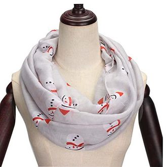 Generic Echarpes Femme Foulard ChâLe Chaud Imprimé Motif NoëL Basiques Classique