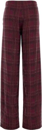 Ermanno Scervino Womens Printed Silk Pant Bordeaux Exterior: Pantaloni Trousers