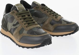 Valentino GARAVANI Low-Top Leather And Camouflage Fabric Sneakers Valentino