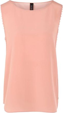 Marc Cain Femme, Tops, Beige, Taille: 38 FR Seidentop mit Spitze und Colourblocking