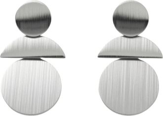 Dansk Copenhagen Saga Waterproof Silver Stainless Steel Statement Earring - Brushed Finish - - Accessories - Damen - Grau - ONE SIZE
