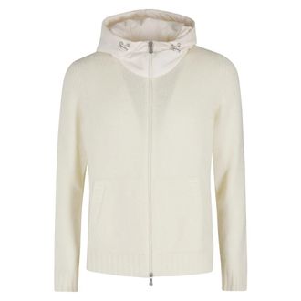 Gran Sasso Homme, Pulls, Blanc, Taille: 2XL Cardigan &agrave; capuche