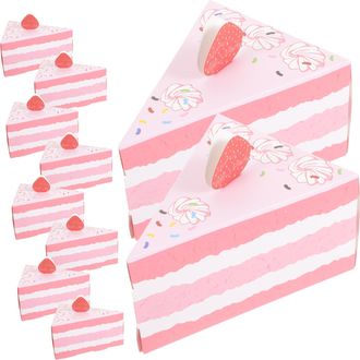 Exceart 10 St&uuml;ck Dreieckige Kuchenf&ouml;rmige Partygeschenkboxen Aus Papier F&uuml;r Geburtstag Hochzeit Und Feier S&uuml;&szlig;igkeiten- Und Snackaufbewahrung