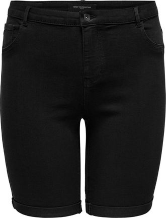Only Carmakoma Damen Plus Size Denim Jeans Shorts Kurze Stretch Bermuda Hose in &Uuml;bergr&ouml;&szlig;e CARTHUNDER