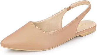 Allegra K Escarpins &agrave; Bout Pointu pour Femmes Escarpins Plats &agrave; Bride arri&egrave;re Nu 37