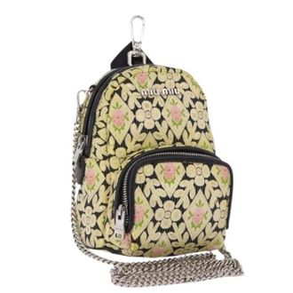 Miu Miu Sac bandouli&egrave;re en satin doccasion - Femme - Pre-owned - Jaune - Taille: ONE Size