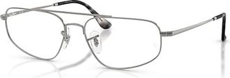 Ray-Ban Rb6550 Optics Gunmetal Fassung Klar Glas Polarisiert 54-16