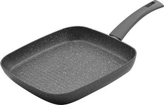 Zanetti DURAPIETRA Grillpfanne mit Antihaftbeschichtung, 28 x 28 cm, geschmiedete Grillpfanne in Steinoptik, geeignet für alle Herdarten, inklusive Induktion