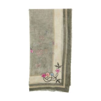 Faliero Sarti Femme, Accessoires, Gris, Taille: ONE Size Floral Embroidered Scarf
