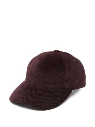 A.P.C. casquette en velours côtelé Charlie - Rouge