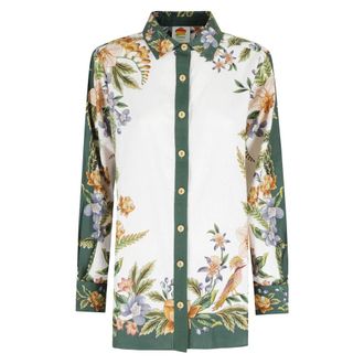 Farm Rio Farm Rio, Femme, Blouses et Chemises, Multicolore, Taille: 40 FR Sand Nature Collared Buttoned Shirt