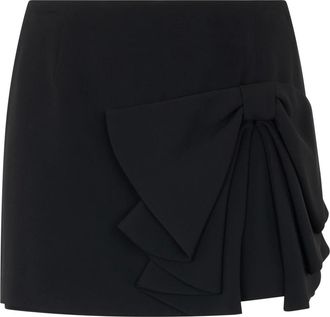 Red Valentino Femme, Jupes, Noir, Taille: 44 FR Robe portefeuille noire avec &eacute;l&eacute;gant drap&eacute;