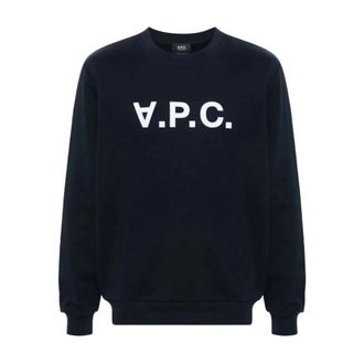 A.P.C. Flocked Logo Sweatshirt - - Sweatshirts & Hoodies - Damen - Blau - XL