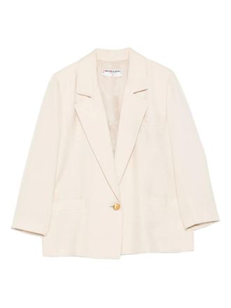 Saint Laurent blazer en soie (années 1990) - Tons neutres