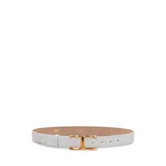 Elisabetta Franchi Femme, Accessoires, Blanc, Taille: M Leather Belt
