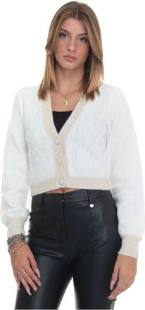Liu Jo Femme, Pulls, Blanc, Taille: 38 FR Short Knit Cardigan