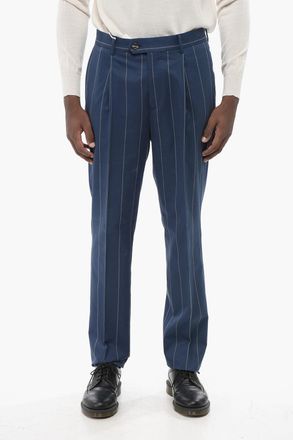 Brunello Cucinelli Hose aus Mischwolle mit Nadelstreifen und 1 Bundfalte Brunello Cucinelli
