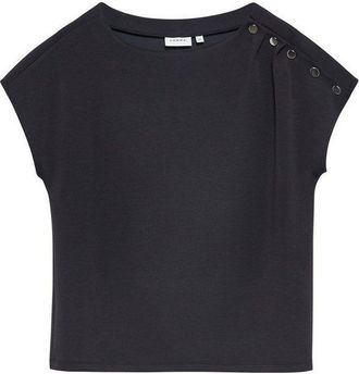 Comma Kurzarmshirt T-Shirt Weiches T-Shirt mit Faltendetail