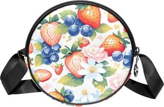 Generic Sac &agrave; bandouli&egrave;re rond pour femme, petit sac &agrave; bandouli&egrave;re avec fermeture &eacute;clair, bretelles r&eacute;glables, style d&eacute;contract&eacute;, pour femmes et filles