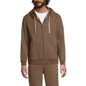 Lands End Serious Sweats Kapuzenjacke, Herren, Gr&ouml;&szlig;e:52-54 regular, Braun, Baumwoll-Mischung/Polyester-Mischung, by Lands End