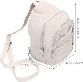 BESPORTBLE Mini Paquet Bandouli&egrave;re L&eacute;ger en Nylon Beige Paquet &agrave; Dos D&eacute;contract&eacute; Multifonction pour Femme Format Mini Compact pour Voyage Randonn&eacute;e et Sorties Ur