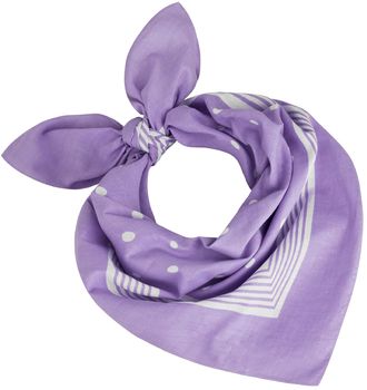 Tobeni 000803 Damen Herren Nickituch Kopftuch Bandana Halstuch Punkte Baumwolle Unisex Farbe Flieder Gr&ouml;sse 55 cm x 55 cm