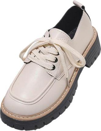 Generic Mocassins larges et confortables &agrave; lacets pour femme - Bout rond - &Eacute;l&eacute;gants - Plat - Talon bas - Antid&eacute;rapants - Chaussures d&eacute;contract&eacute;es &agrave; lacets - P