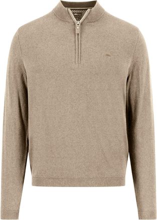 Fynch-Hatton Troyer aus Baumwoll-Kaschmir-Mix mit Rei&szlig;verschluss Light Taupe/L