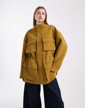 Asos Veste habillée à poches plaquées style militaire - Tabac-Brown