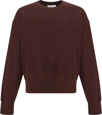 Alexander McQueen Sweatshirt mit Logo-Print - Braun