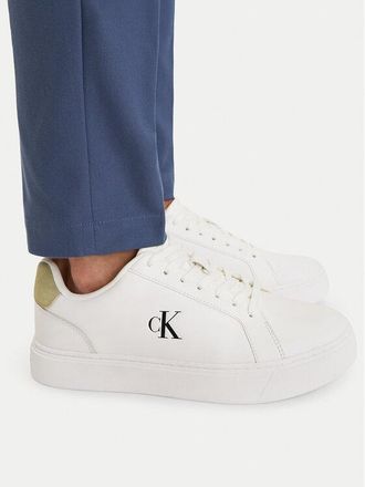 Calvin Klein Sneakers Classic Cupsole Laceup Lth YM0YM01435 Wei&szlig;