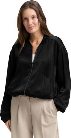 Tom Tailor Damen 1048645 Oversize Satin Bomber Jacke, 14482-Deep Black, 42