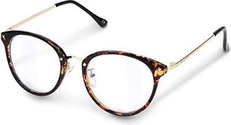 Navaris Lunettes Oculaire Sans Correction avec Monture et Verre Transparent - Femme et Homme, Marron