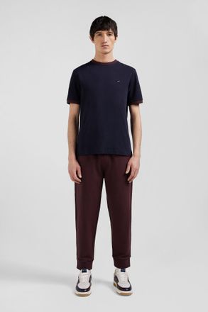 Eden Park T-shirt Manches Courtes En Coton Marine Broderie Dos Coupe Regular