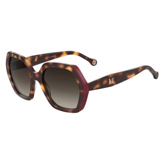 Carolina Herrera Havana Rot/Braun Schattierte Sonnenbrille - - Accessories - Damen - Mehrfarbig - 55 MM