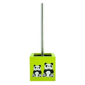 MSV Brosse WC avec Support MDF & Acier INOX Carré Panda