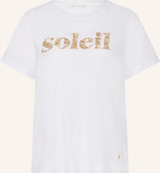 Betty&Co Betty&Co T-Shirt Mit Pailletten weiss