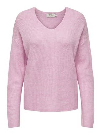 Only Only ONLCAMILLA V-Neck L/S Pullover KNT Noos, Pull-Over Femme, Pink Lady