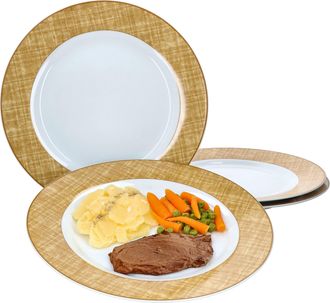 Ritzenhoff & Breker Brazil Speiseteller 4-er Set Gelb I Flache ESS-Teller 27 cm I Teller-Service für 4 Personen I hochwertiges Marken-Porzellan mikrowellengeeignet & spül