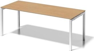 Bisley Cito Schreibtisch, 740 mm h&ouml;henfixes U-Gestell, Metall, Bc396 Dekor Buche, Gestell Verkehrswei&szlig;, 80 x 200 x 85 cm