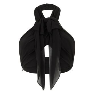 Moschino Cropped Top mit Schleife - - Tops - Damen - Schwarzk - S