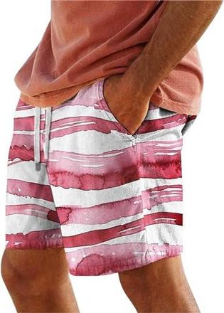 Generic Short de bain pour homme - Motif paysage d&eacute;t&eacute; insolite - Impression num&eacute;rique avec taille &eacute;lastique - D&eacute;contract&eacute; - Tendance - Short de plage - Vacanc