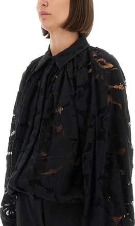 Patou Lace Balloon Blouse - Black
