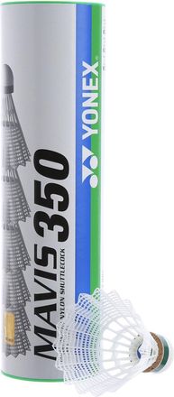Yonex Mavis 350 Federbälle, Mittelrohr, Unisex_Erwachsene, Capuchon vert (weiß), 6 Stück