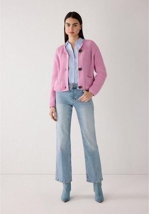 More & More Strickjacke kurze Rippstrickjacke